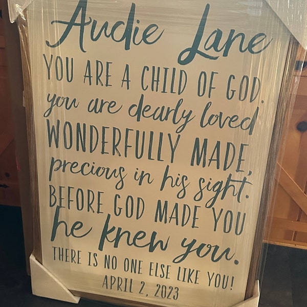 You Are A Child of God Framed Wood Sign Adoption Sign Personalized - Etsy