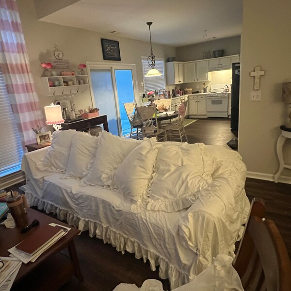 Small Bottom Ruffle Slipcover | Sofa Slipcover | Sofa Cover | Sofa ...