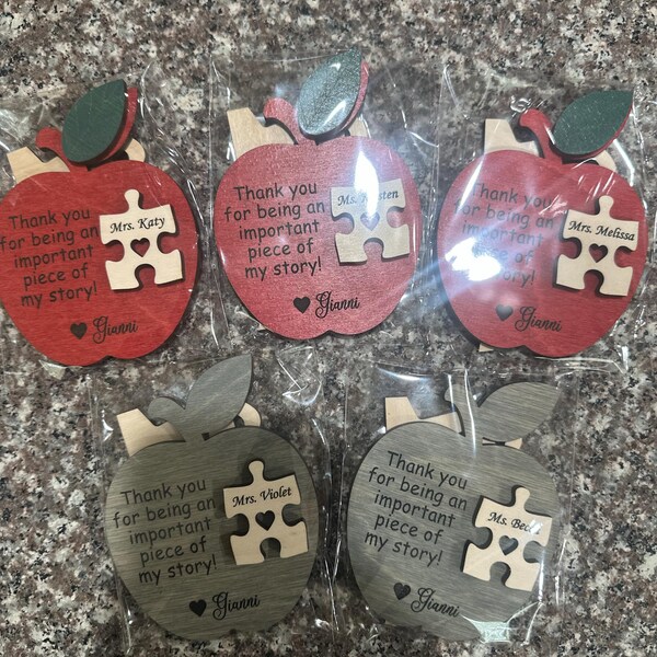 Teacher Gift, Appreciation, Apple, Desktop Size, Personalized Teacher ...