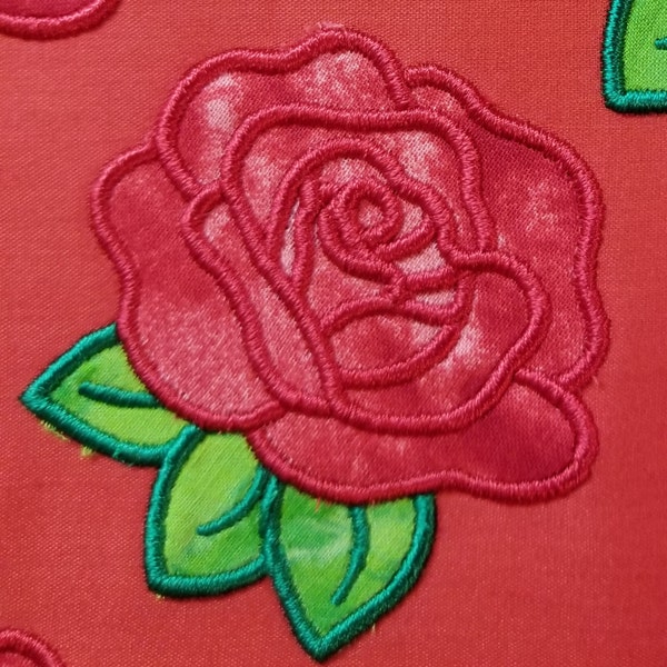 Rose Applique Embroidery Machine Design - Etsy
