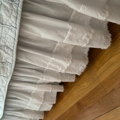 Fringe Ruffle Gathered Bed Skirt 8 to 39 Drop Length 1 PIECE BED SKIRT ...