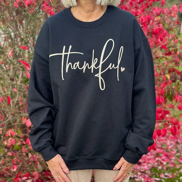 Thankful Sweatshirt, Cute Fall Sweatshirt, Women Thanksgiving ...