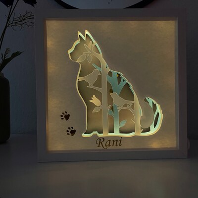 Cat Shadow Box SVG, 3d Papercut SVG, Layered Paper Art Template, Scroll ...