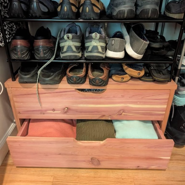 Solid Cedar Stackable Drawer Box With Dovetail Joinery - Aromatic Cedar ...