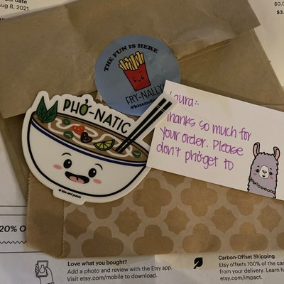 Pho Sticker Punny Sticker Waterproof Sticker Pho-natic Sticker Fun ...