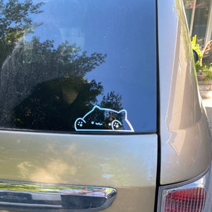 Peeking Bongo Cat Car Planner Laptop Cup Vinyl Decal Sticker - Etsy