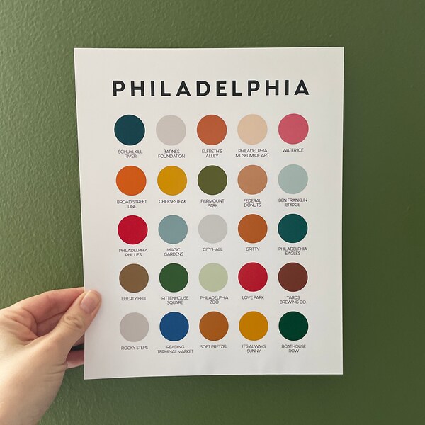 Philadelphia Color Palette Print - Etsy