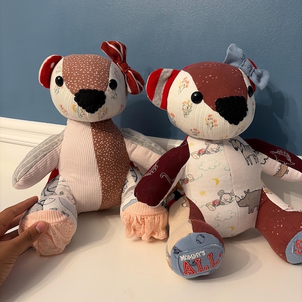 Baby Keepsake Memory Bear Custom From Your Clothing Handmade - Etsy
