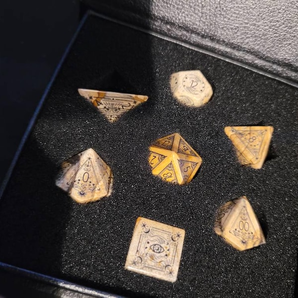 Stained DND Dice Set, Rainbow Glass Sharp Edge D&D Dice Set, Dungeons ...