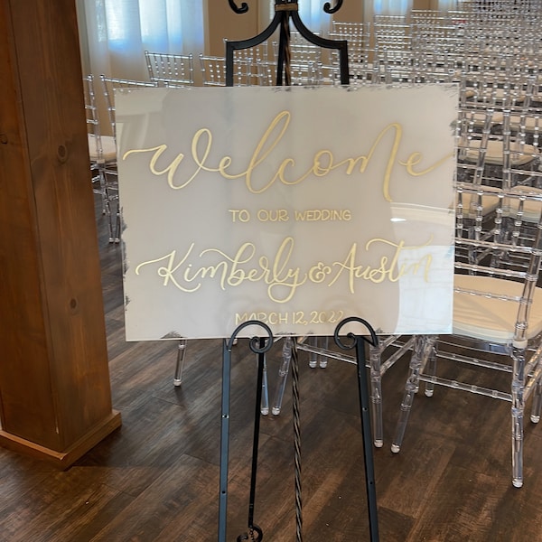 Custom Acrylic Wedding Sign, Clear Wedding Sign, Wedding Welcome Sign ...