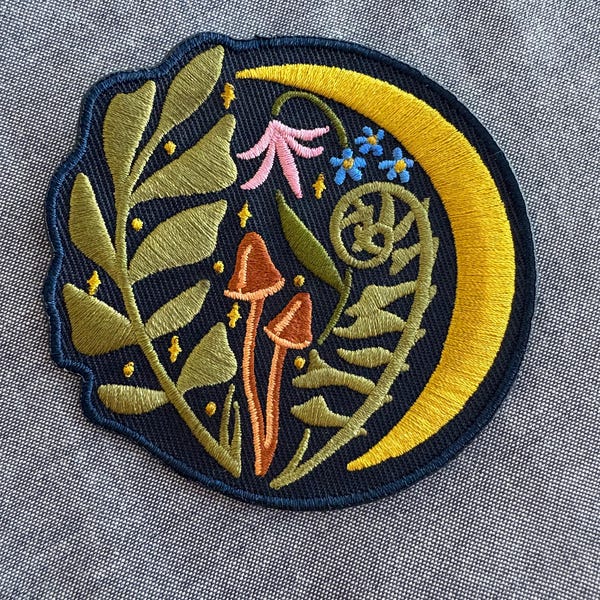 Floral Embroidered Patch, Nature is Magic, Gift for Gardeners, Gift for ...