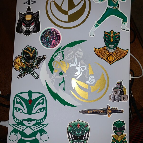 Mighty Dino Robot Stickers | Power Ranger-inspired Vinyl Decals | Green ...