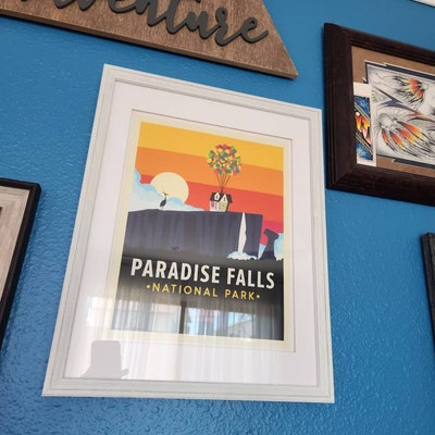Paradise Falls Travel Poster, Disney UP Poster, Pixar UP Wall Art, UP ...