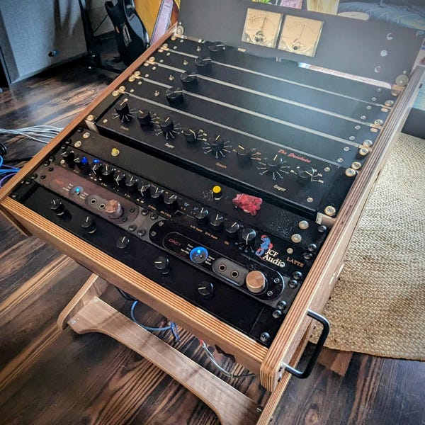 The ATTENDANT 12U Audio Mixing Desk: Hardwood Studio Rack Sidecar ...