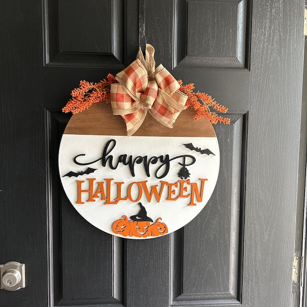 Halloween Door Hanger | Halloween Wreath | Happy Halloween Front Door ...