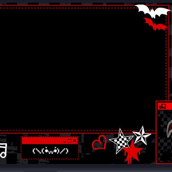 Emo Animated Stream Package | Twitch Overlay | Pink Black Custom Vtuber ...