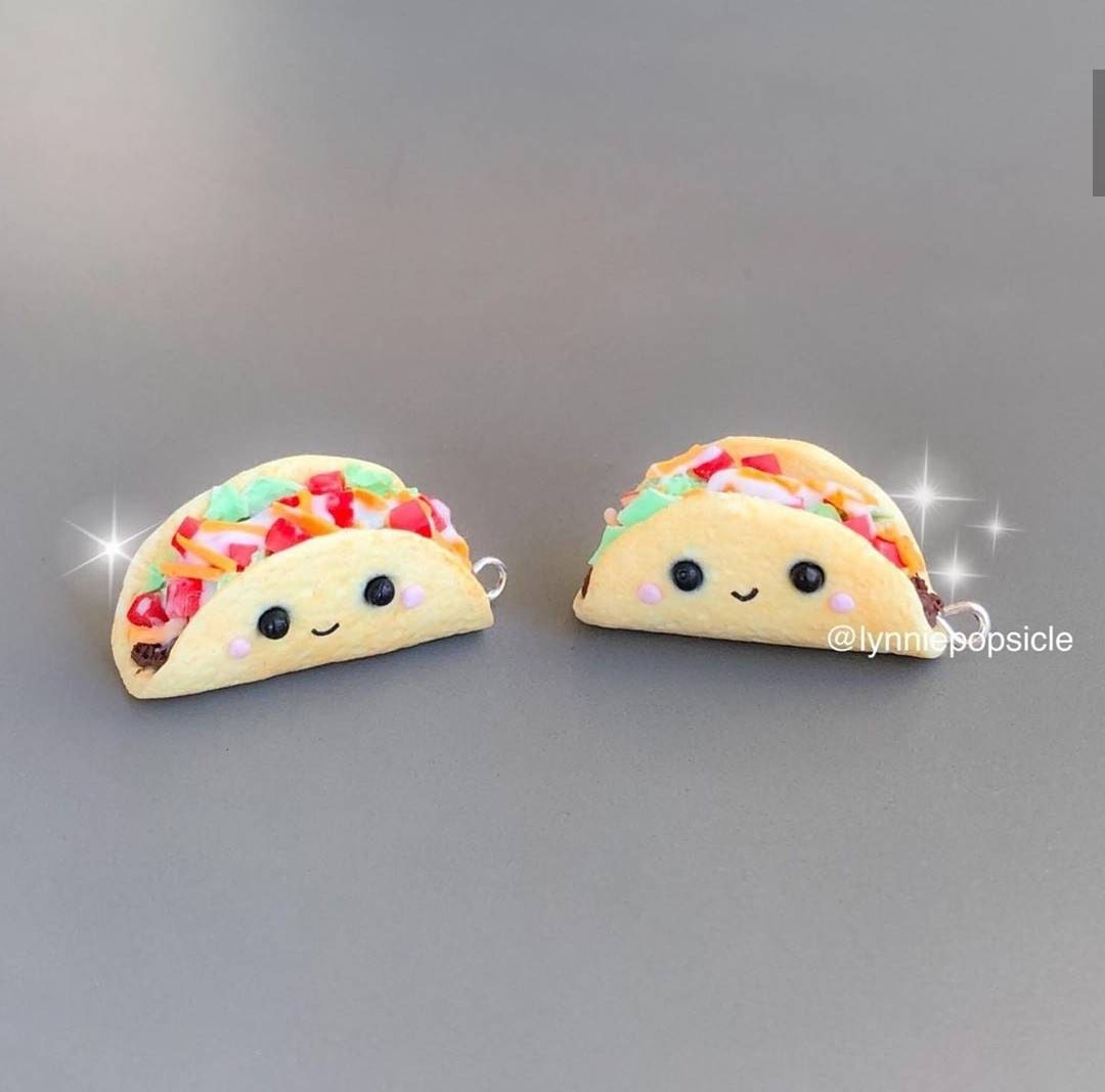 Kawaii Taco Charms Taco Keyring Taco Necklace Taco Stitch | Etsy