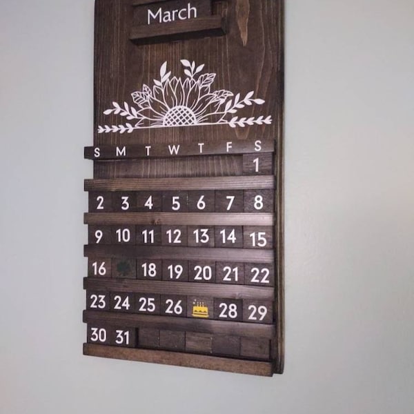 Perpetual Calendar Flower - Wedding Gift Housewarming Holiday Sunflower ...