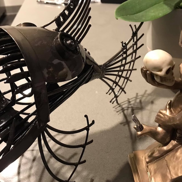 Art Metal Sculpture Angler Fish. Steampunk Predatory Fish Figurine ...