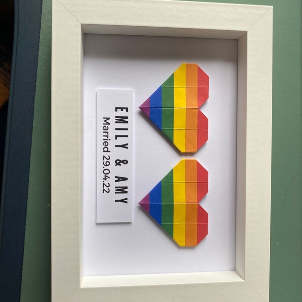 Personalised Lesbian Couple Anniversary Frame, Lesbian Wedding Gift for ...