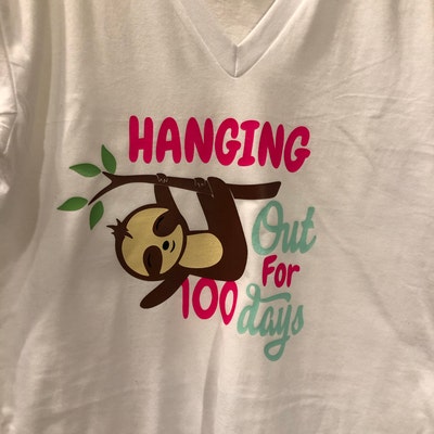 100 Days of School Sloth Animal Cuttable Design SVG PNG DXF & Eps ...