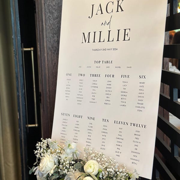 10 + Personalised Menus Minimalist, Bold, Modern Calligraphy Design ...