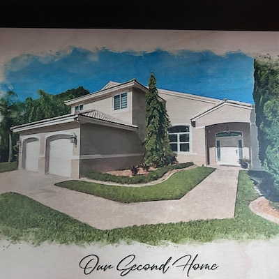 Custom Home Portrait Housewarming Gift First Home Gift Drawing From ...