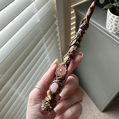 Magic Wand Purple and Gold Cosplay Magic Wand Purple Agate Gemstone ...