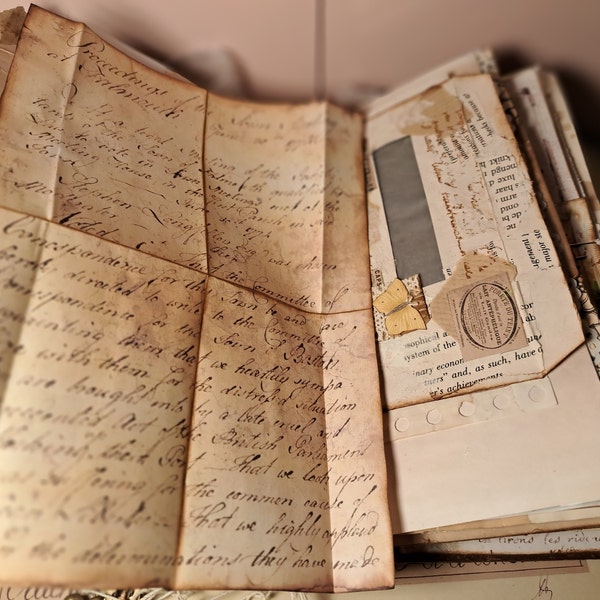 Junk Journal, Handwritten, Old Letters, Vintage, Antique, Ephemera, Old ...