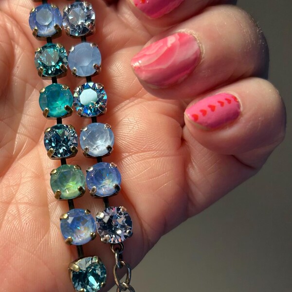 Spring Sparkle 8mm Crystal Color Splash Necklace / Antique Silver ...