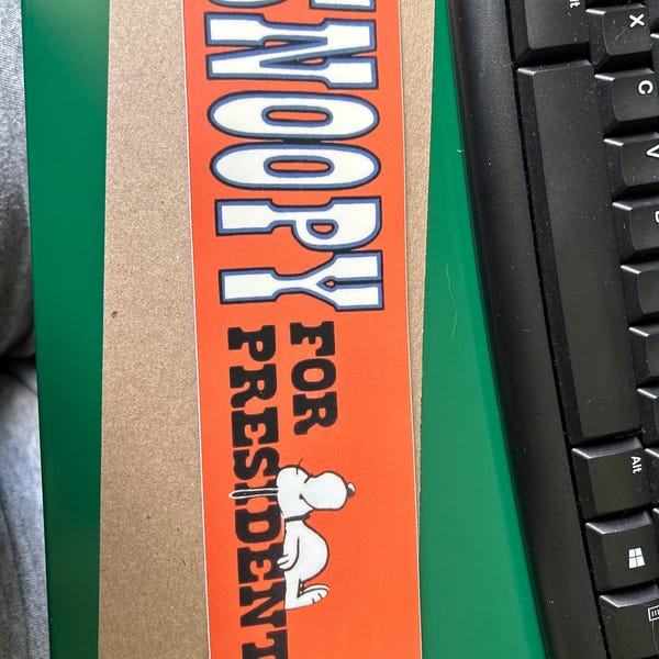 Vintage Snoopy for President Political Retro Travel Decal Bumper ...