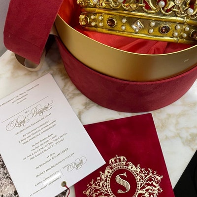 Red Invitation Luxury Red Velvet Envelope and Elegant - Etsy