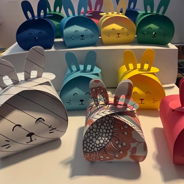 Easter Bunny Box Template SVG, Gift Box SVG, Party Favor, Box Template ...