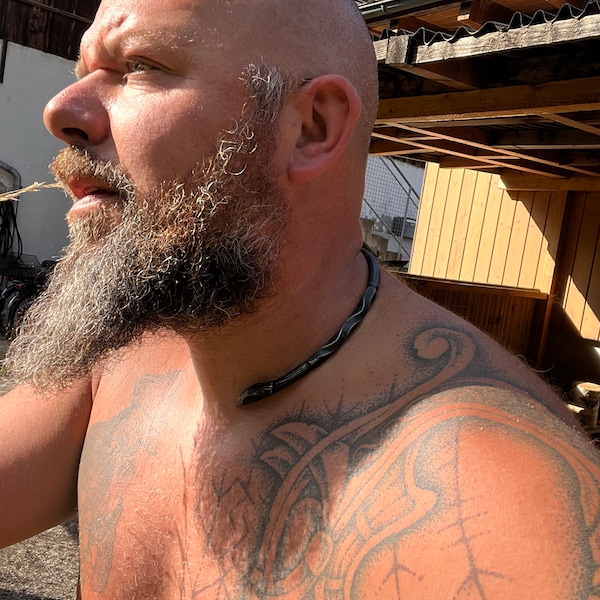 Forged Iron Neck Torc, Ravens Forged Torc, Odin Torc, Viking Torc ...
