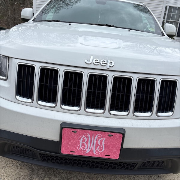 Pink Glitter (effect) Personalized License Plate and Accessories ...