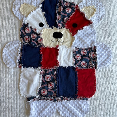 Dallas Cowboys Bear Baby Rag Quilt, Toddler Blanket, Dallas Cowboys ...