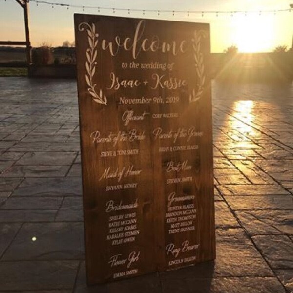 Bridal Party Sign | Wedding Program Sign |wedding Welcome Sign ...