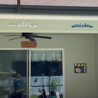 Pool Vibes Metal Wall Art Sign on Arrow With Powder Coat - Etsy