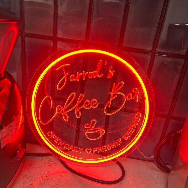 Custom Coffee Bar Sign for Kitchen |custom Coffee Decor |carved Neon ...
