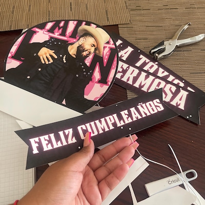 Pink Peso Pluma Birthday Banners Peso Pluma Peso Pluma Birthday Peso ...