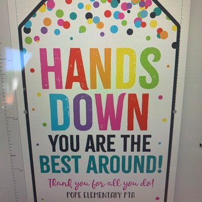 Hands Down You're the Best Around Tag Sanitizer Gift Tag Employee ...