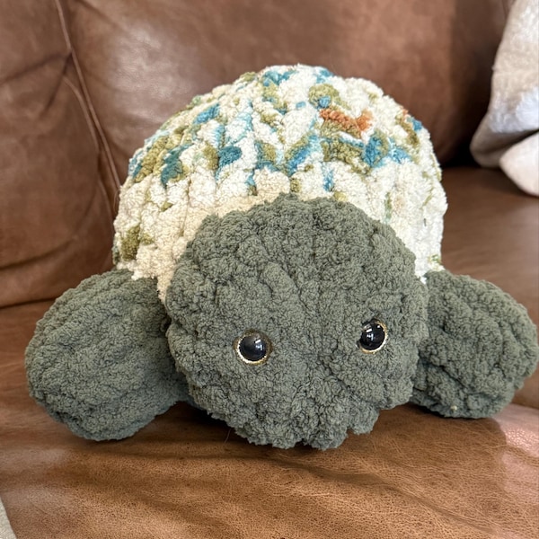 Hand Knit a Chunky Turtle | Turtle Plushie | Finger Knit Plushie ...