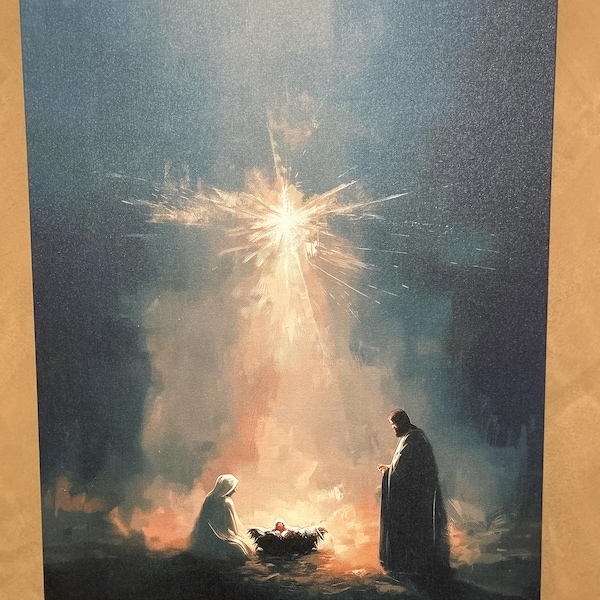 Nativity Scene Canvas Print: Impressionistic Christmas Religious Art - Etsy