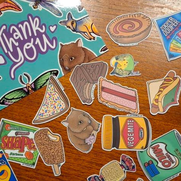 Aussie Fave Food Mini Vinyl Sticker Packs - Etsy