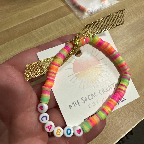 Heishi Bracelet, Heishi Name Bracelet, Beach Bracelet, Bracelet for Women, Stackable Bracelet ...