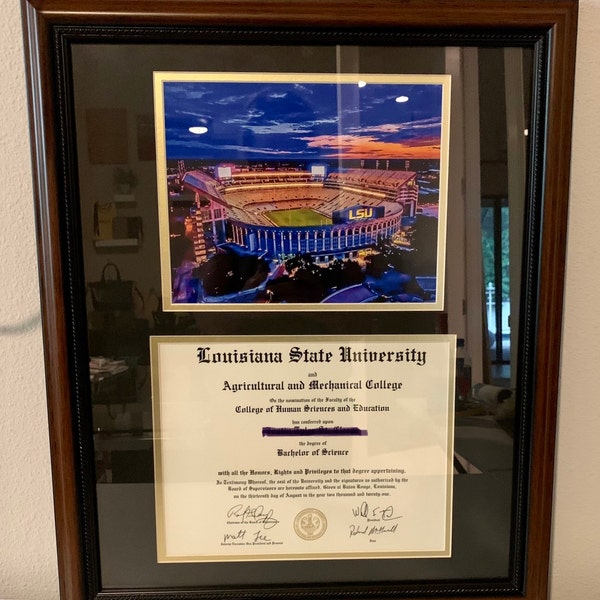 LSU Diploma Frame, Louisiana State Graduation Gift, Free Shipping - Etsy