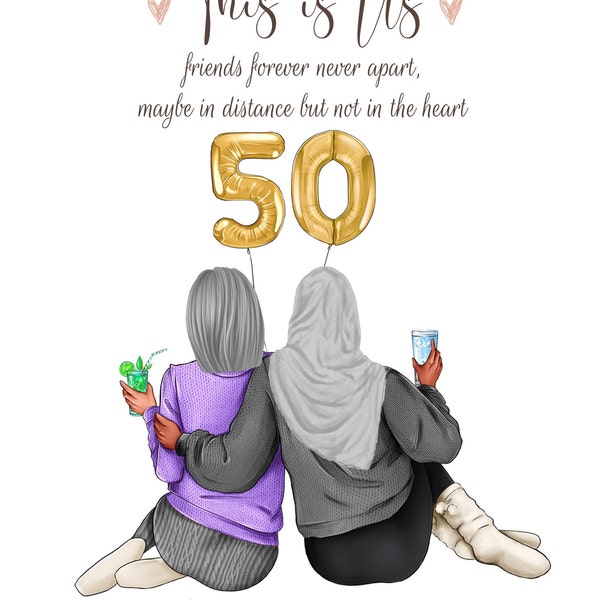 Custom Friend Prints, Friends Portrait Illustration, Personalised Wall ...