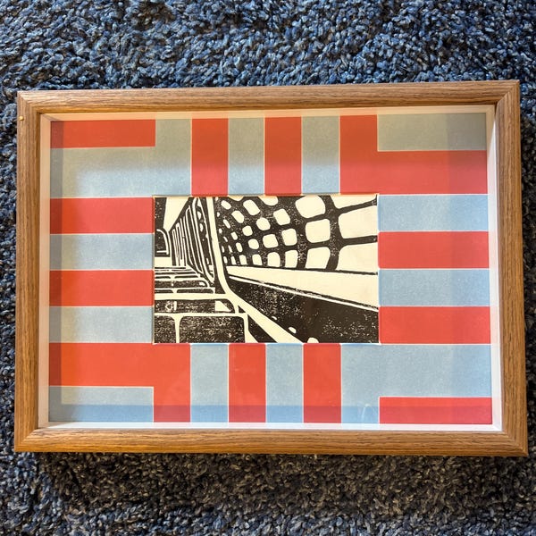 Metro IV Handprinted Original Linocut - Etsy