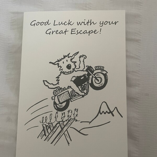 GOOD LUCK CARD Dog Greetings Card-animal Card-funny-good Luck Lucky ...
