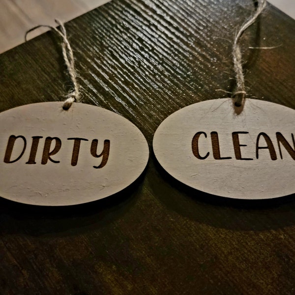 Custom Wooden Laundry Basket Labels // Dirty Clean Laundry Labels ...